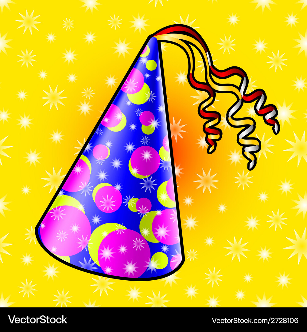 Cap holiday color carnaval party hat Royalty Free Vector