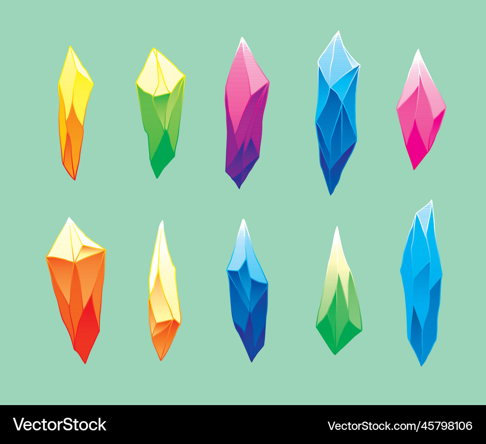 Crystals and natural minerals collection Vector Image