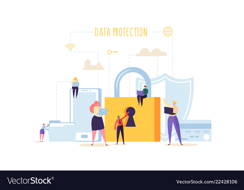 Data protection privacy concept confidential Vector Image Data protection privacy concept confidential Vector Image