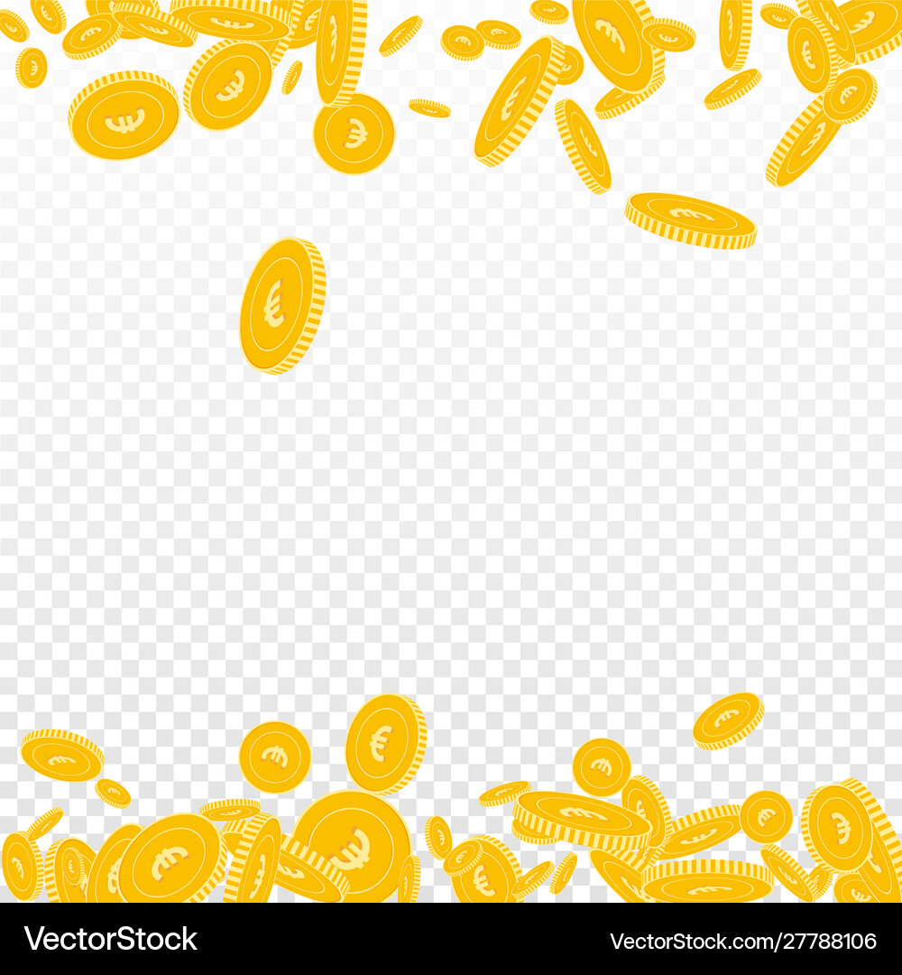 European union euro coins falling scattered float Vector Image