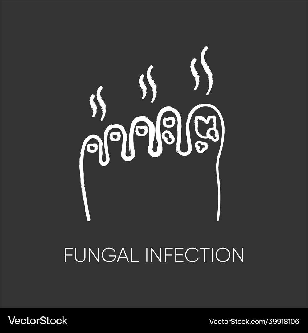 Fungal infection chalk white icon on black Vector Image
