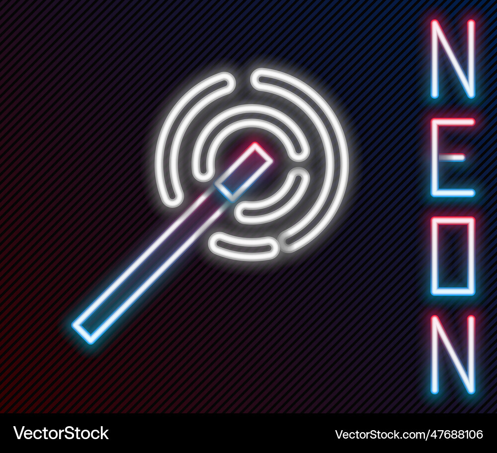 Glowing neon line magic wand icon isolated Vector Image