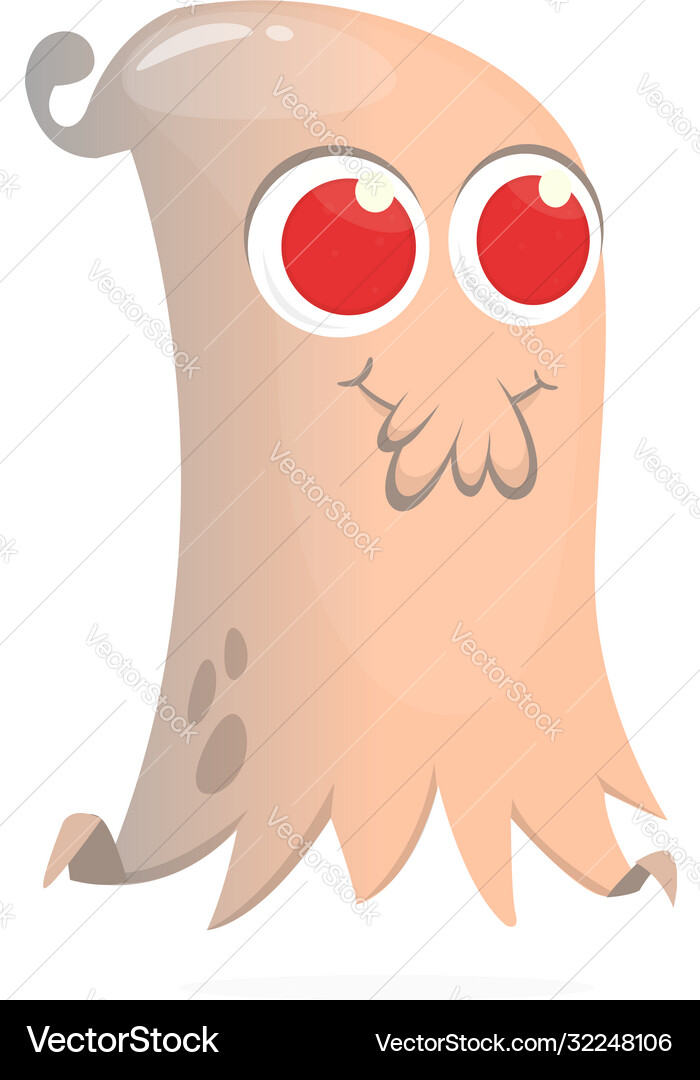 Happy cartoon flying monster funny ghost Vector Image
