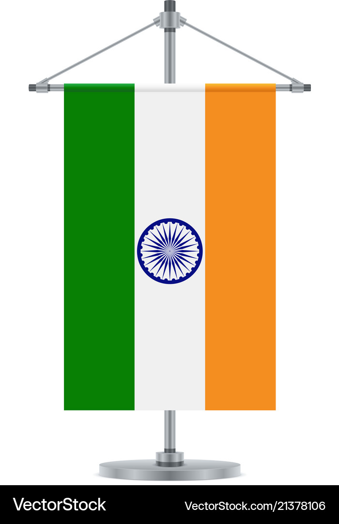 Indian flag on the metallic cross pole Royalty Free Vector