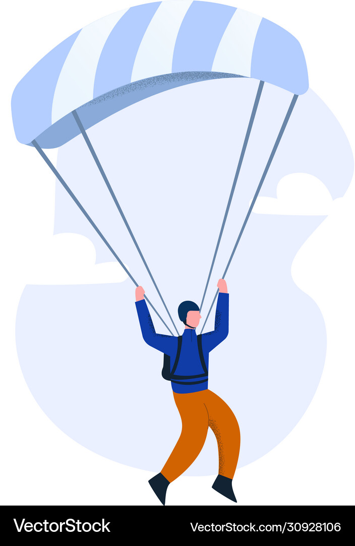 Paraglider flying on a gliding parachute Vector Image