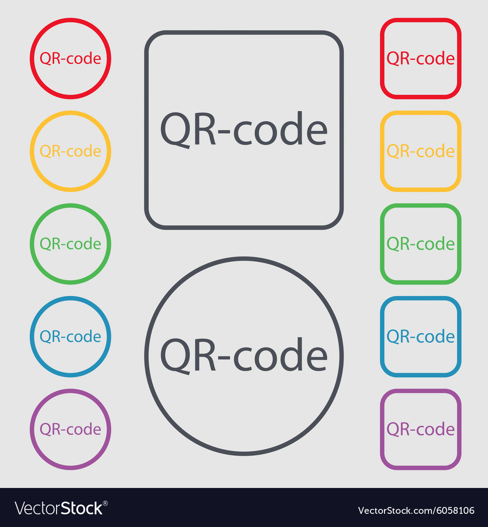 Qr-code sign icon scan code symbol symbols Vector Image