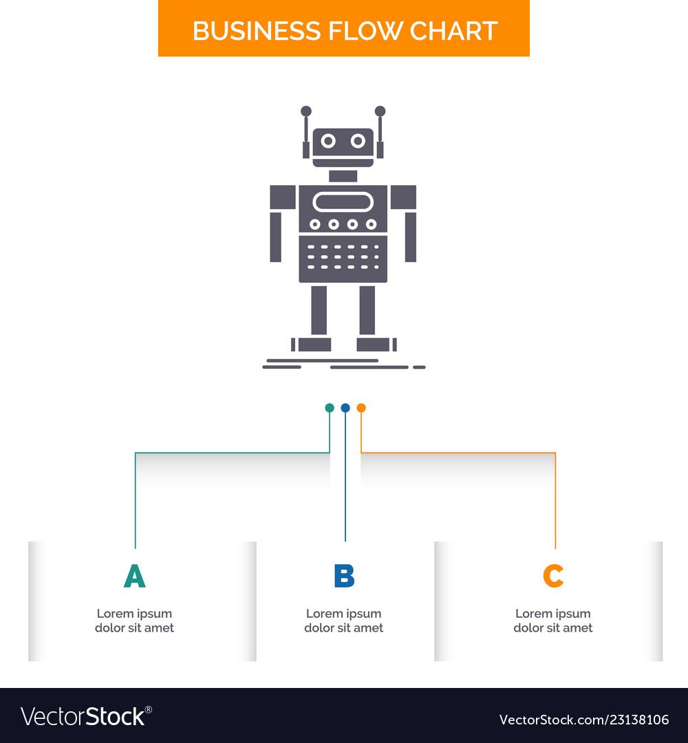 Robot android artificial bot technology business Vector Image
