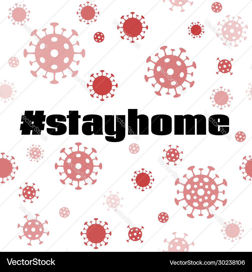 Stay home banner coronavirus quarantine Royalty Free Vector