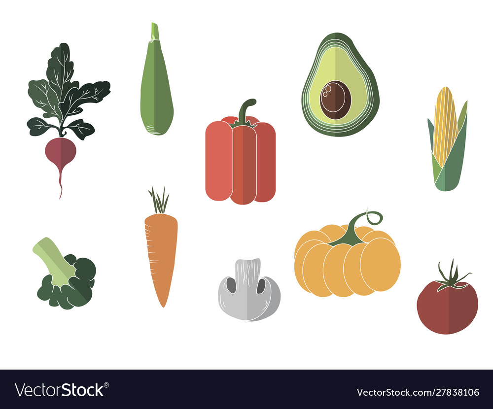 Vegetable set Royalty Free Vector Image - VectorStock