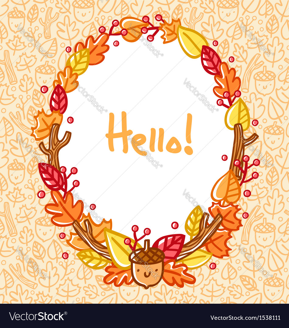 Autumn doodle frame Royalty Free Vector Image - VectorStock