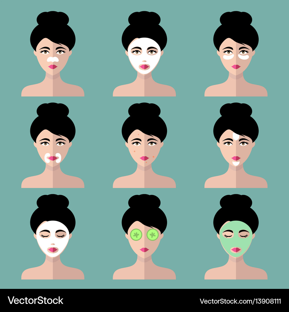 Big set women icons with different Royalty Free Vector Image