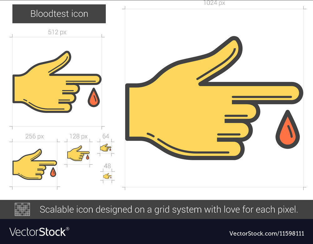 Blood test line icon Royalty Free Vector Image