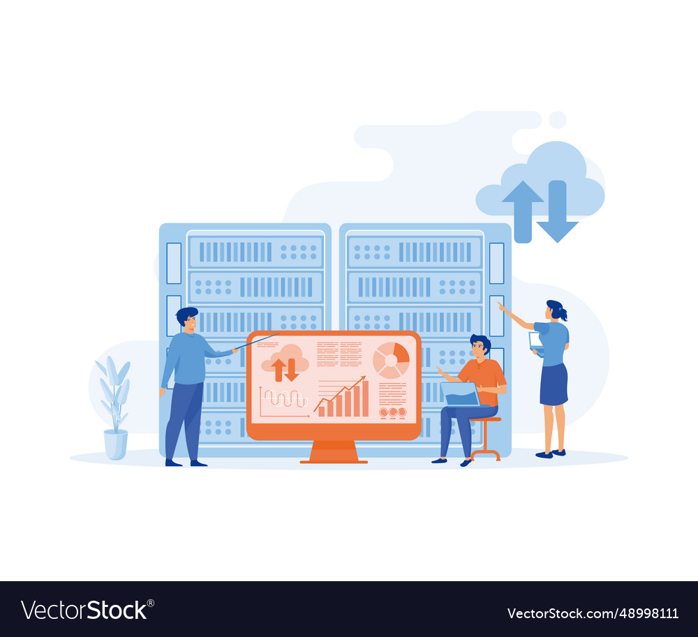 Business technology cloud computing service Vector Image