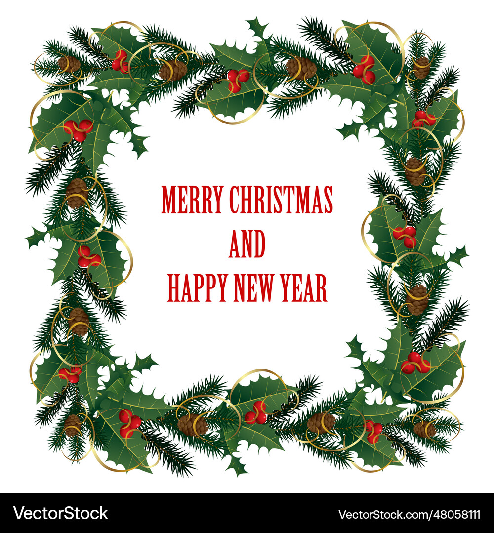 Christmas background merry inscription Royalty Free Vector