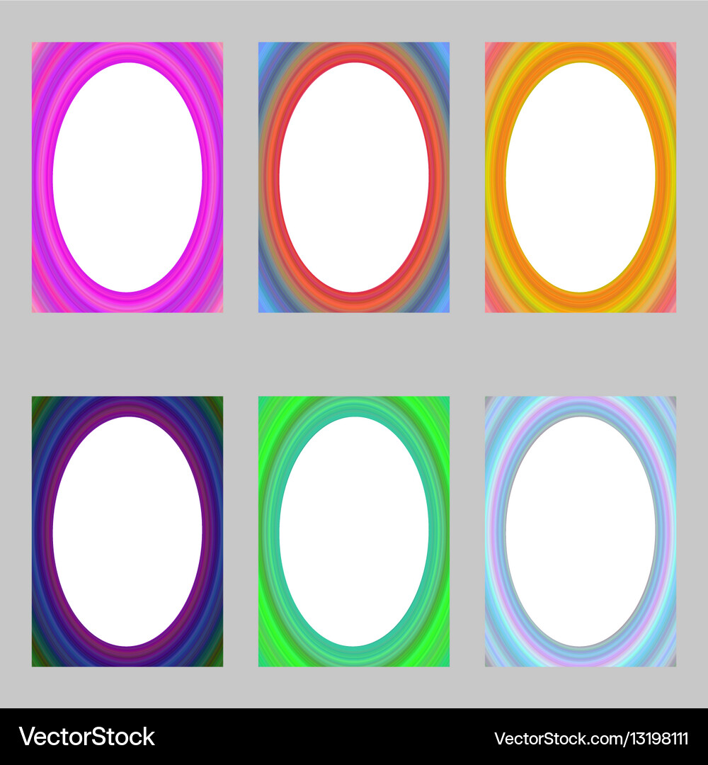 Colorful abstract digital art brochure frame set Vector Image