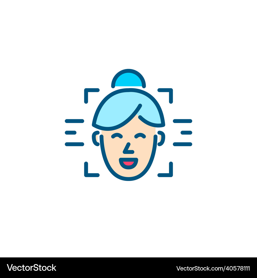 Face Recognition Artificial Intelligence Vector Image
