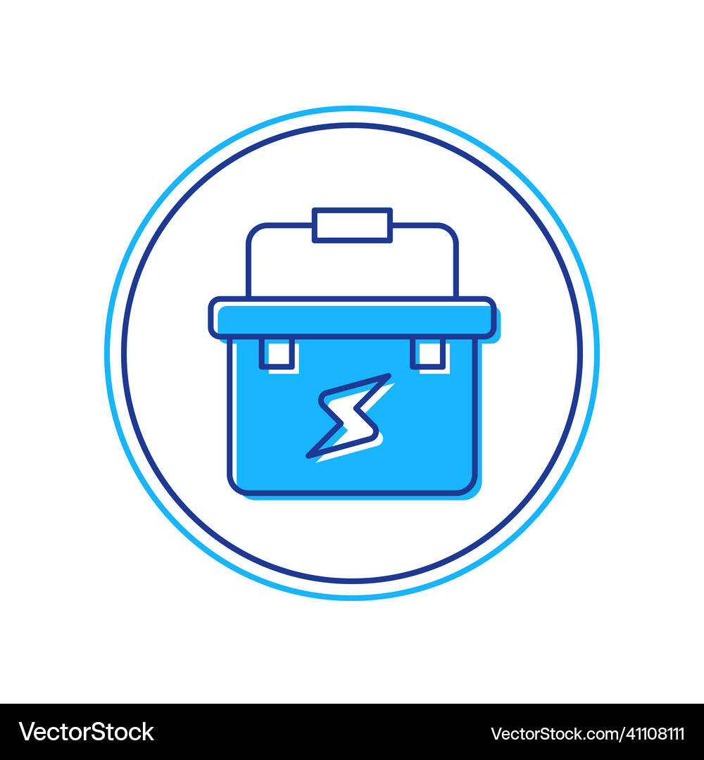 Filled outline toolbox electrician icon isolated Vector Image