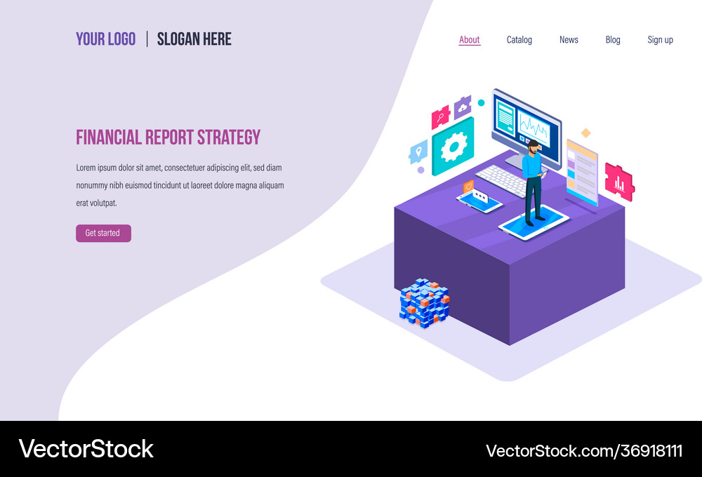 Financial report strategy business analysis Vector Image