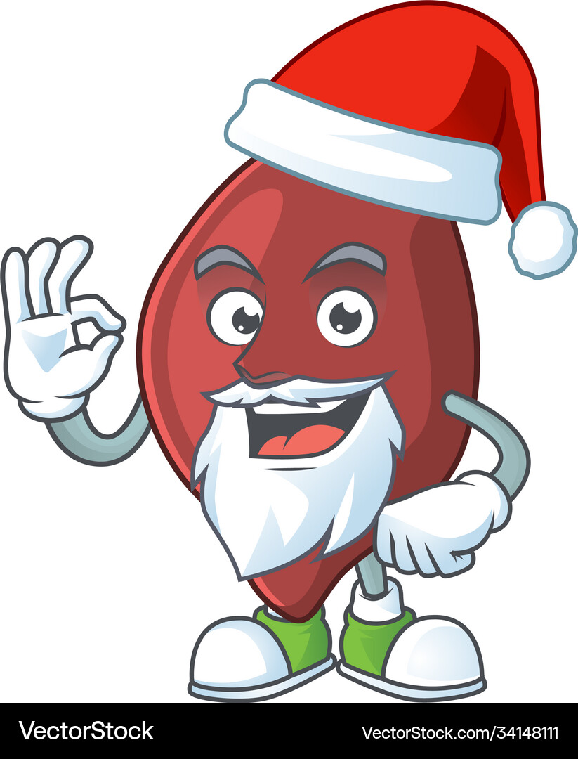 Friendly liver santa cartoon character design Vector Image