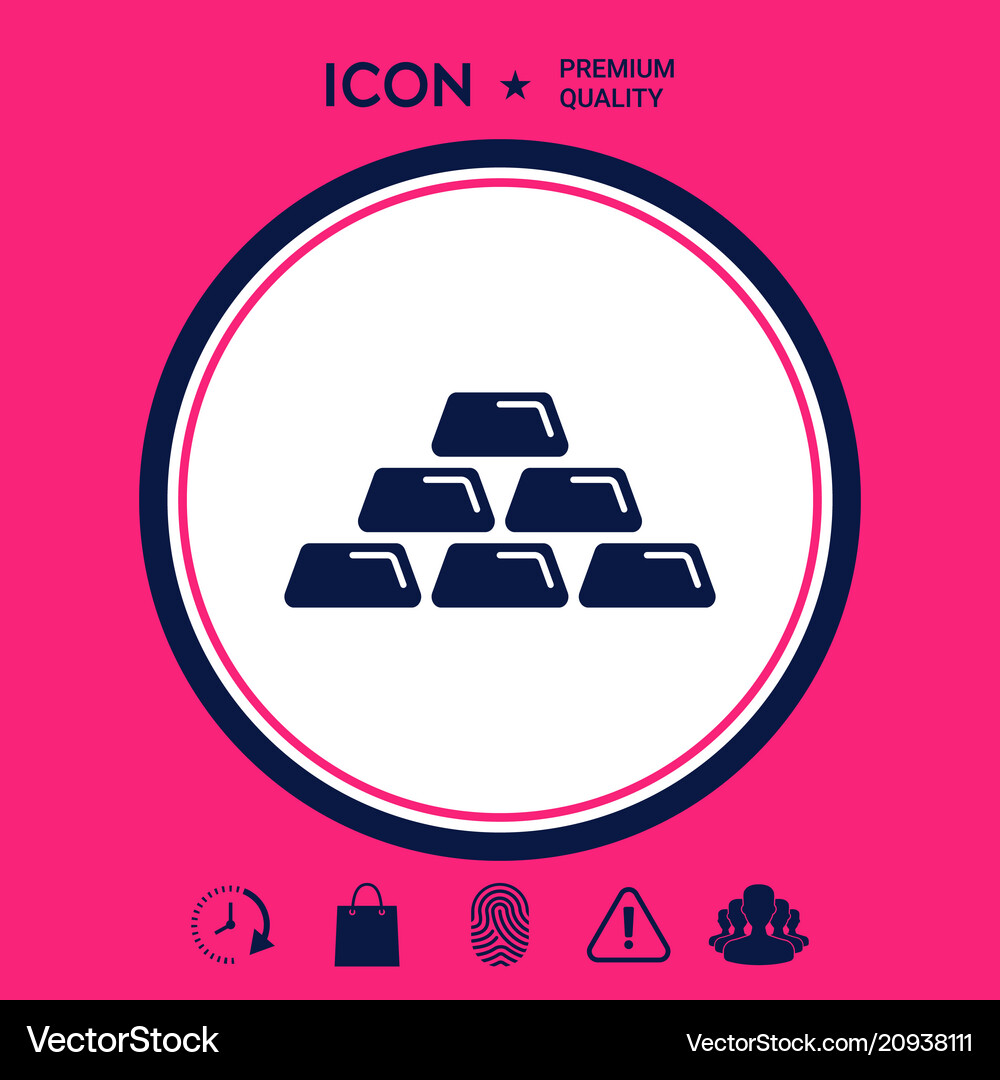 Gold bullion bar icon Royalty Free Vector Image