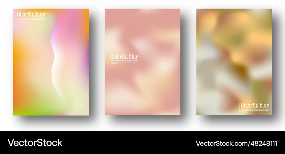 Gradient background color blur a set of templates Vector Image