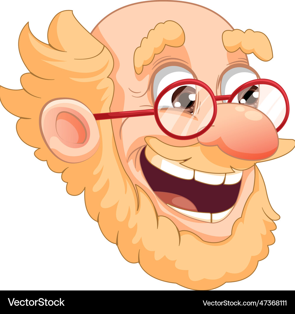 Grandfather head cartoon isolated Royalty Free Vector Image