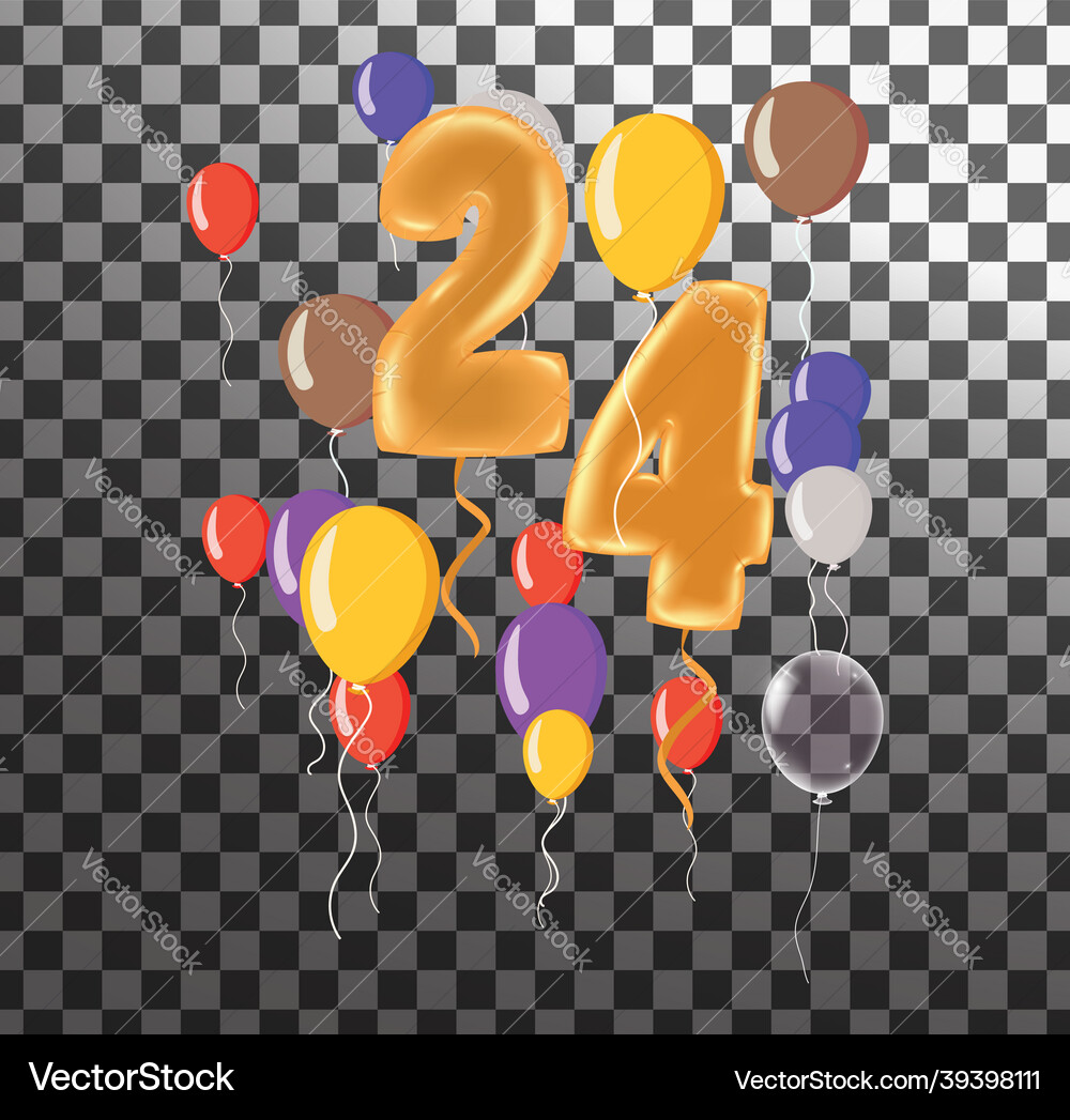Happy birthday twenty four year fun celebration Vector Image