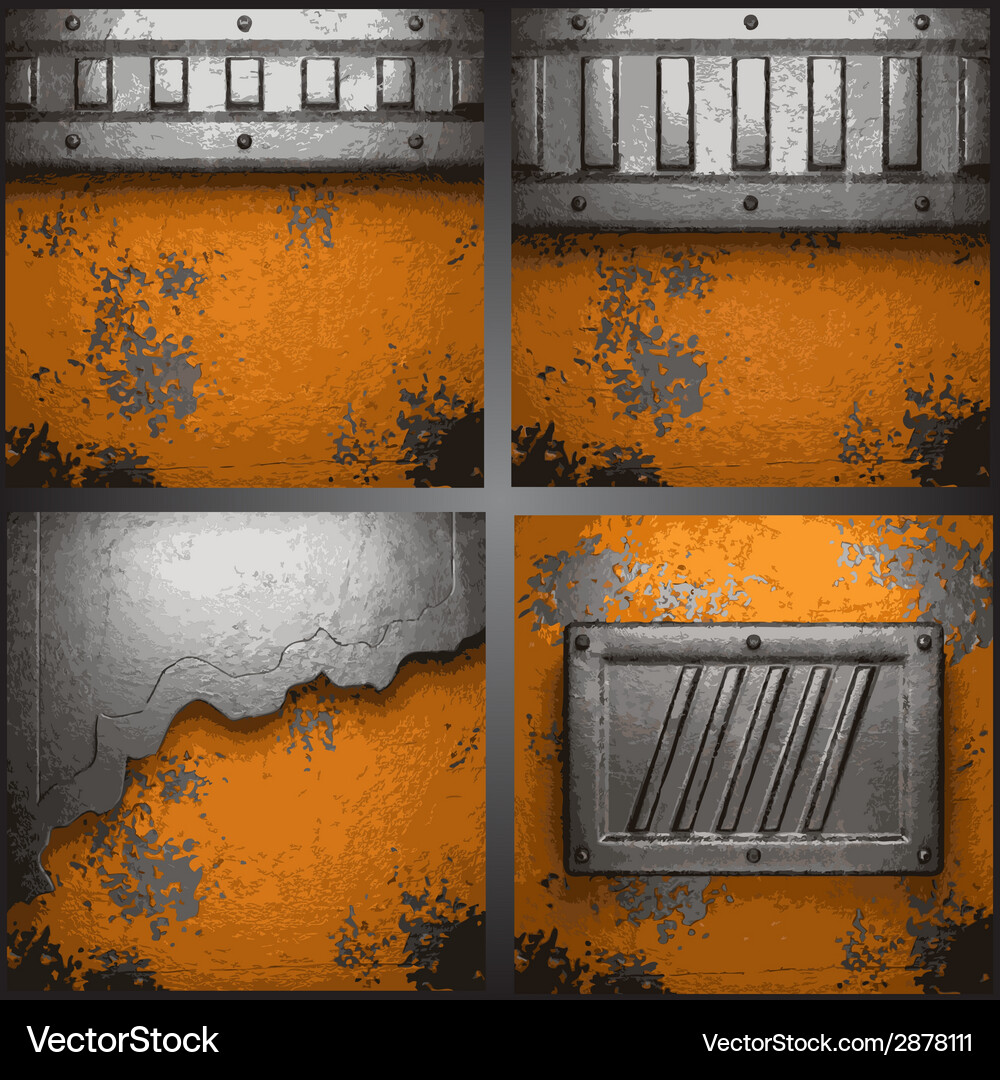Metal background set Royalty Free Vector Image