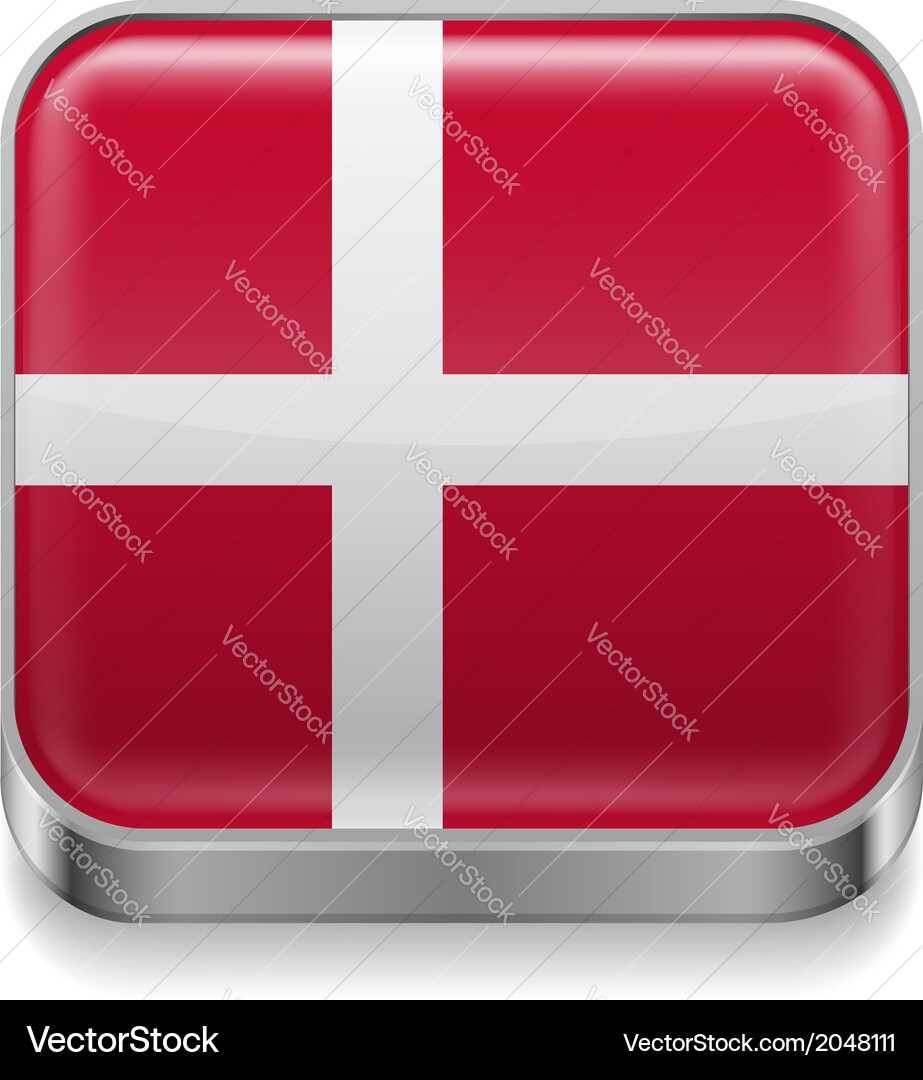 Metal icon of Denmark Royalty Free Vector Image
