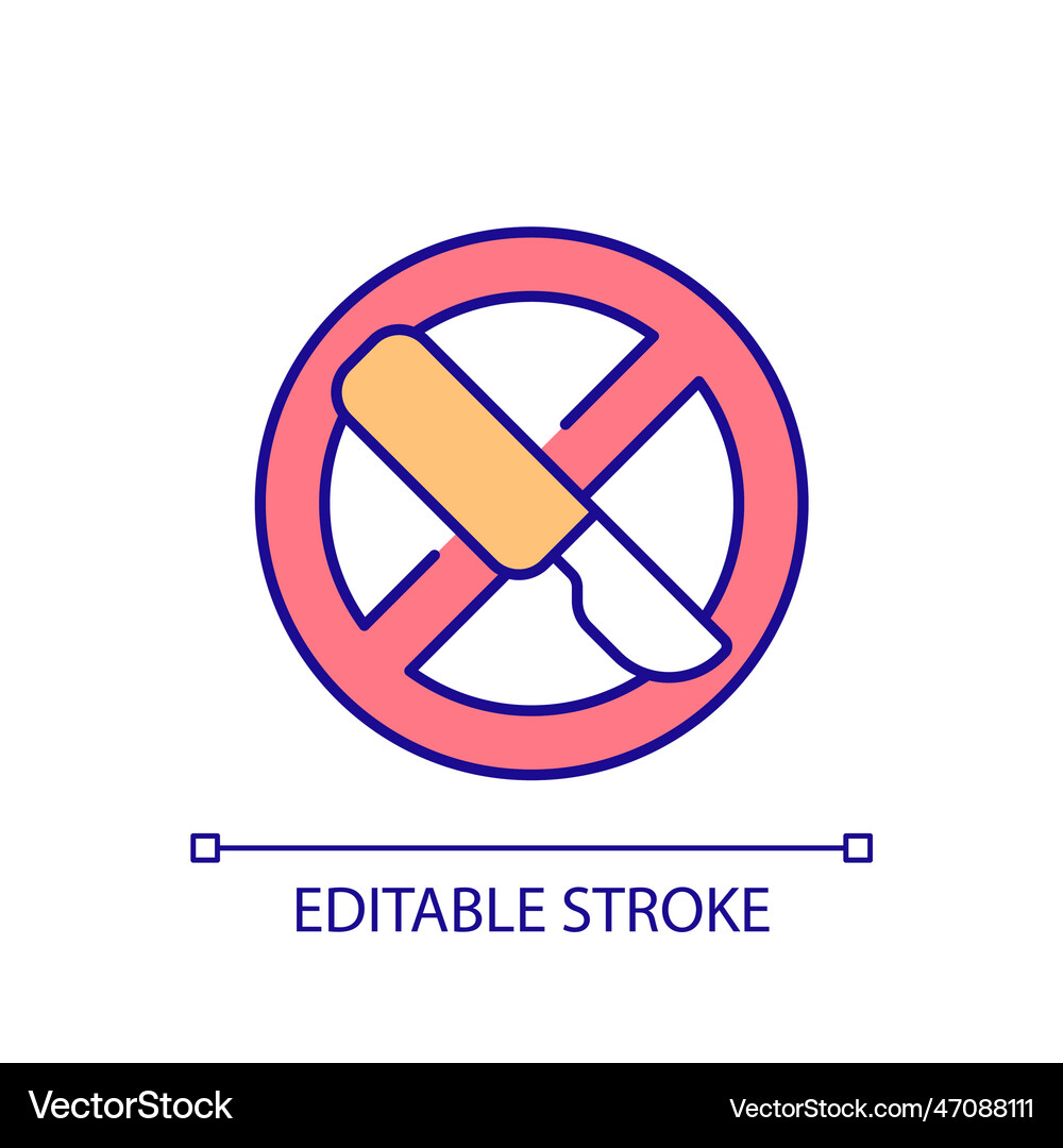 No surgery rgb color icon Royalty Free Vector Image