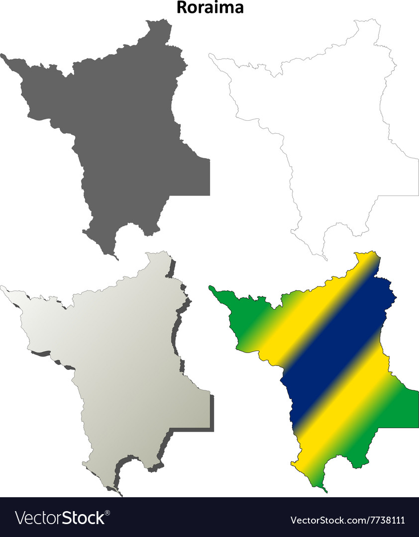 Roraima blank outline map set Royalty Free Vector Image