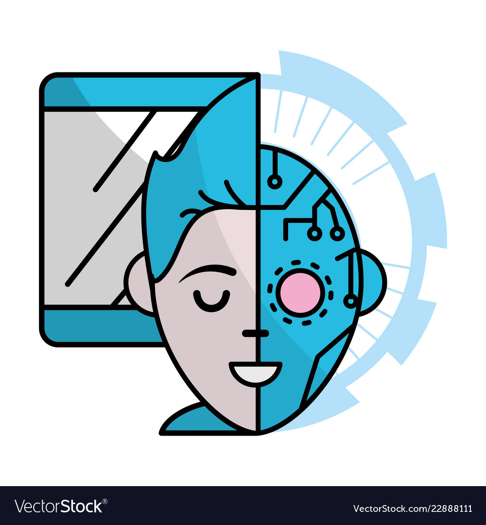 Technology computer screen cartoon Royalty Free Vector Image