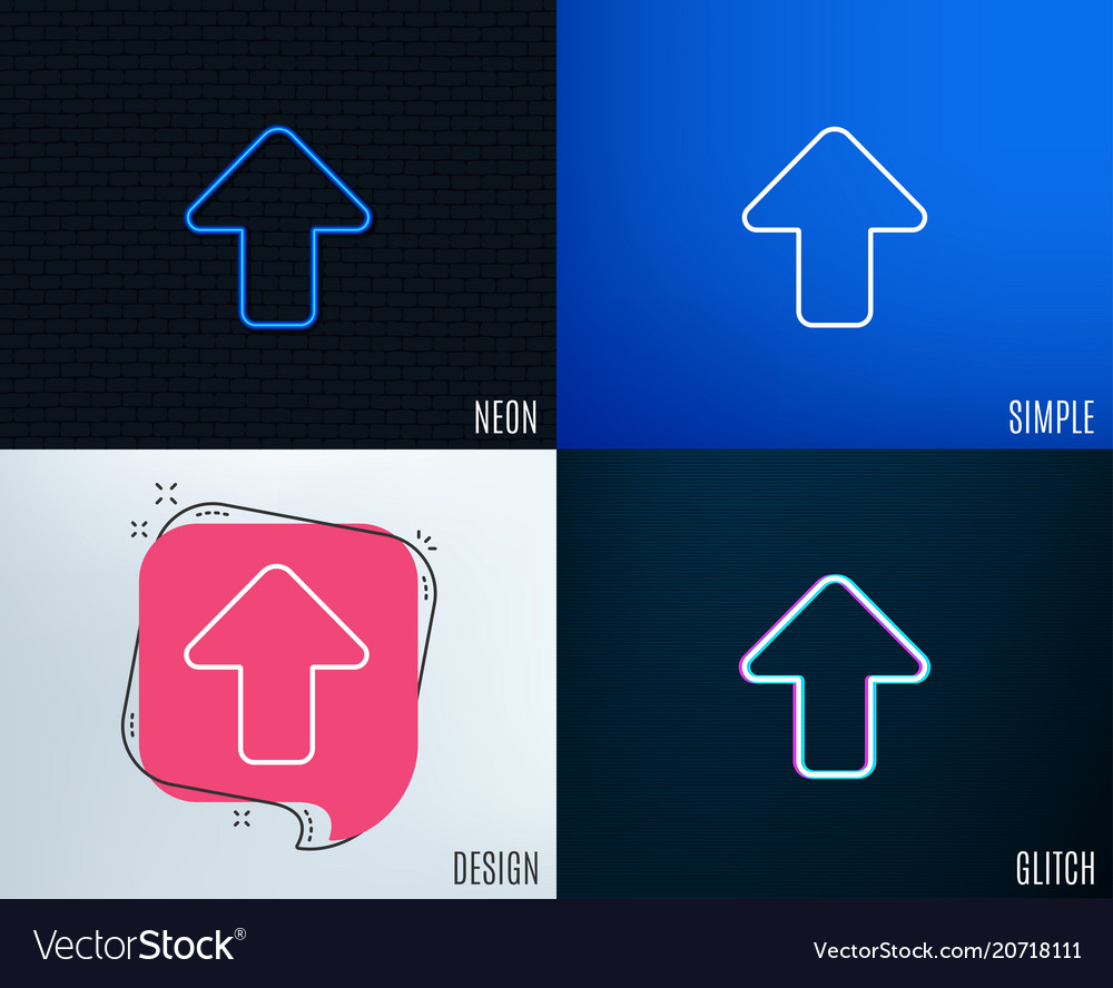 Upload arrow line icon direction arrowhead Vector Image