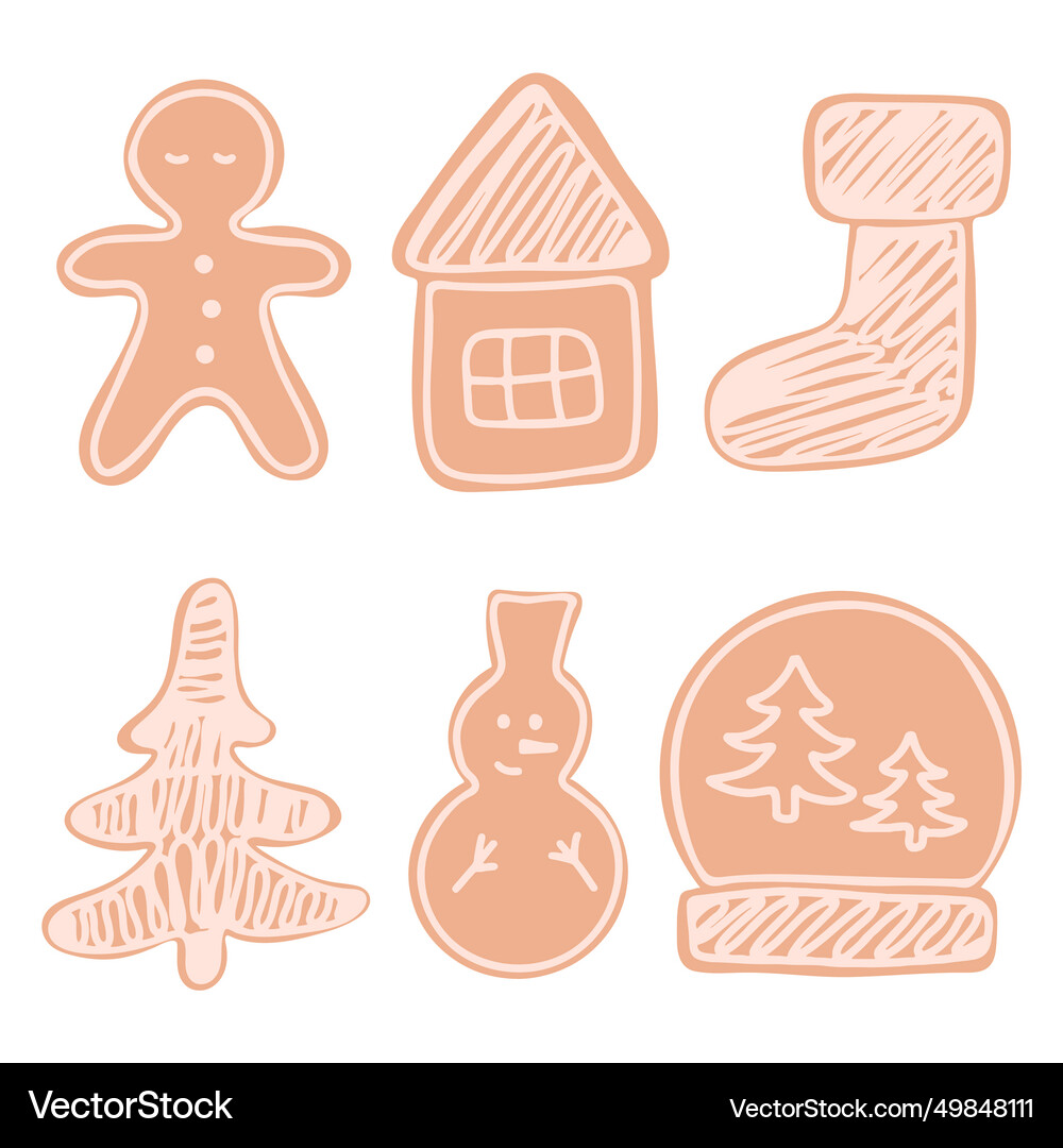 Winter accessories christmas gingerbread cookies Vector Image