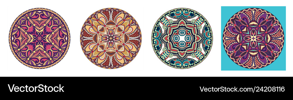 Decorative design of circle dish template round Vector Image