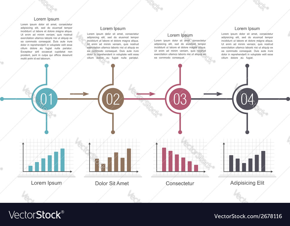 Diagram template with charts Royalty Free Vector Image