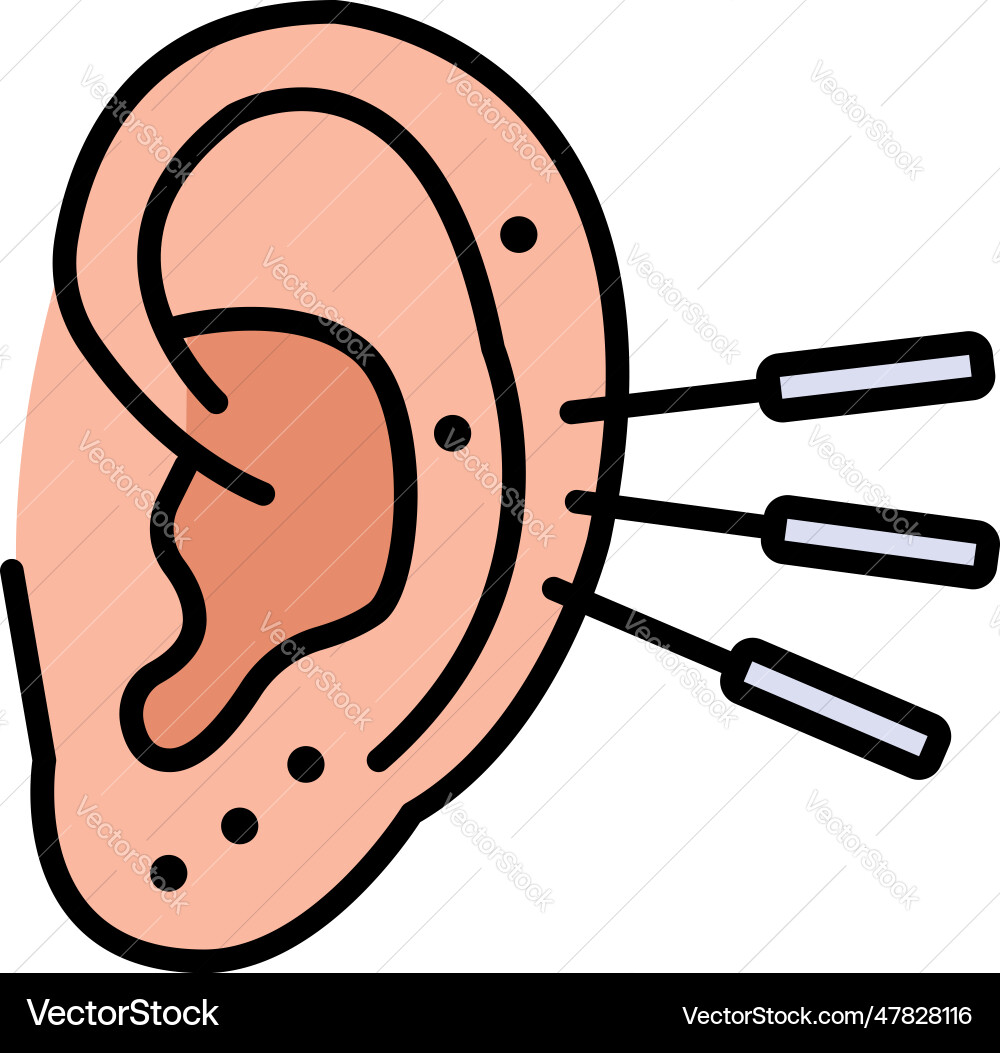 Ear acupuncture icon for web design isolated Vector Image
