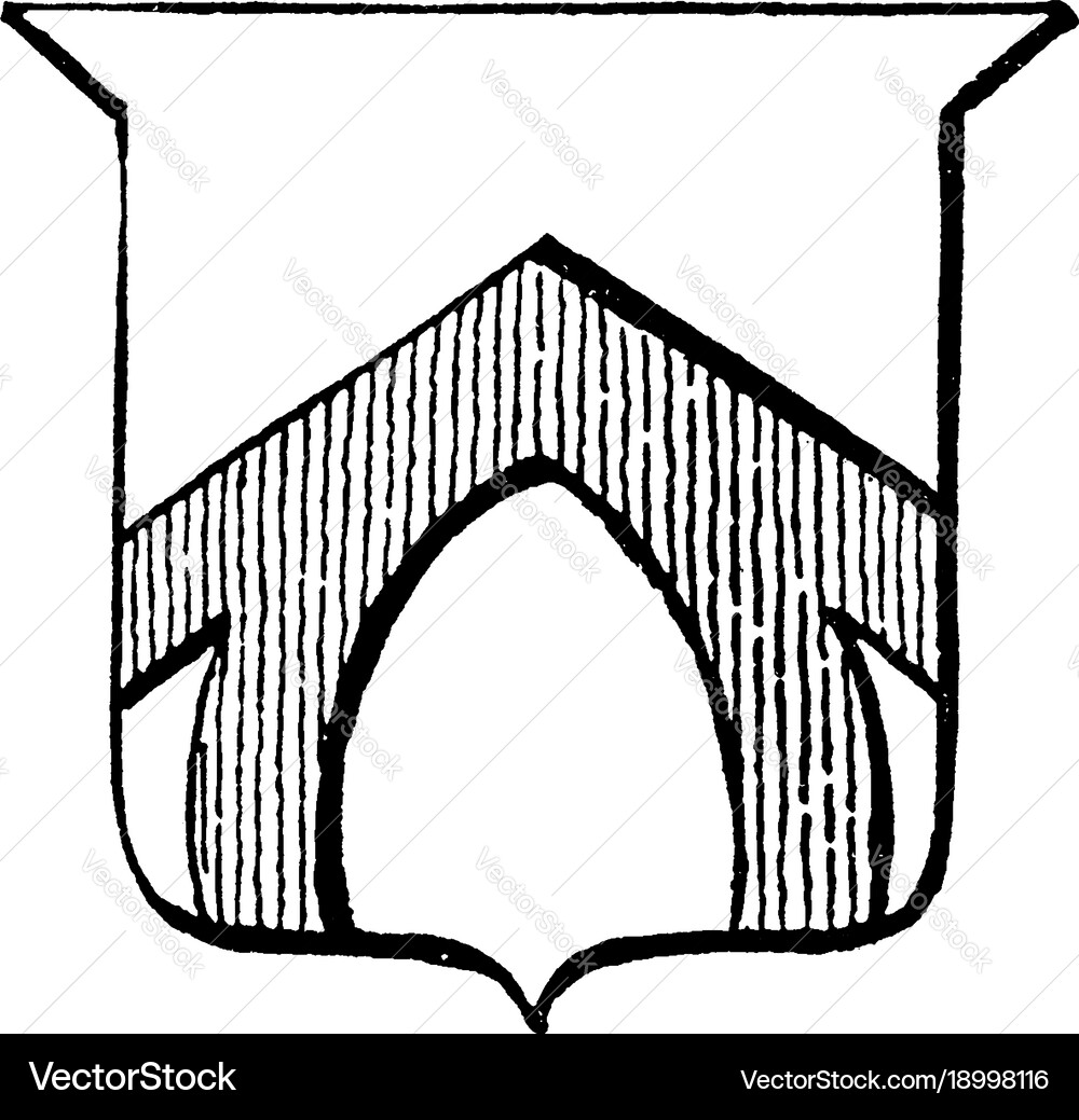Enarched chevron is silver or argent and red Vector Image