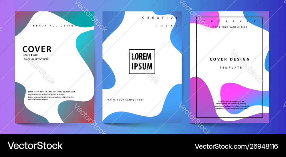 Fluid color covers set colorful bubble shapes Vector Image