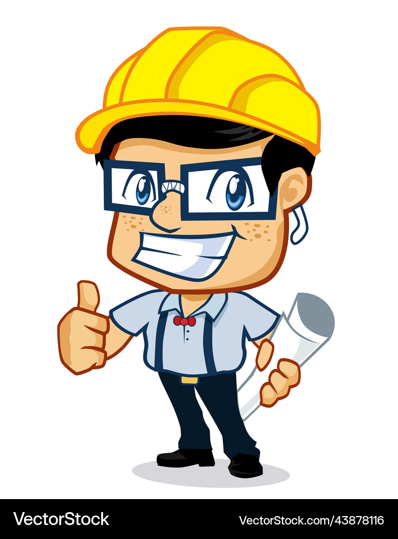 Geek boy mascot cartoon Royalty Free Vector Image