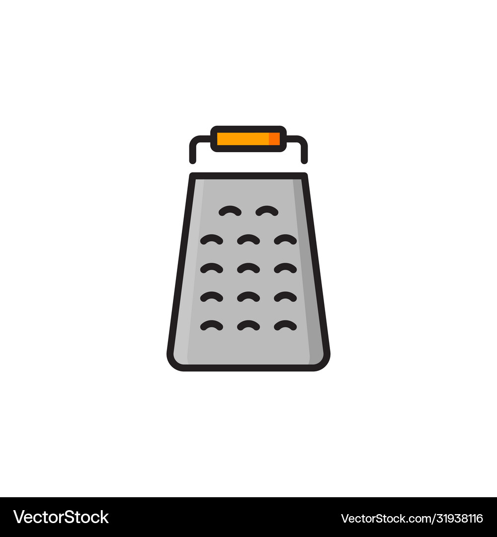 Kitchen grater icon symbol isolated on white Vector Image