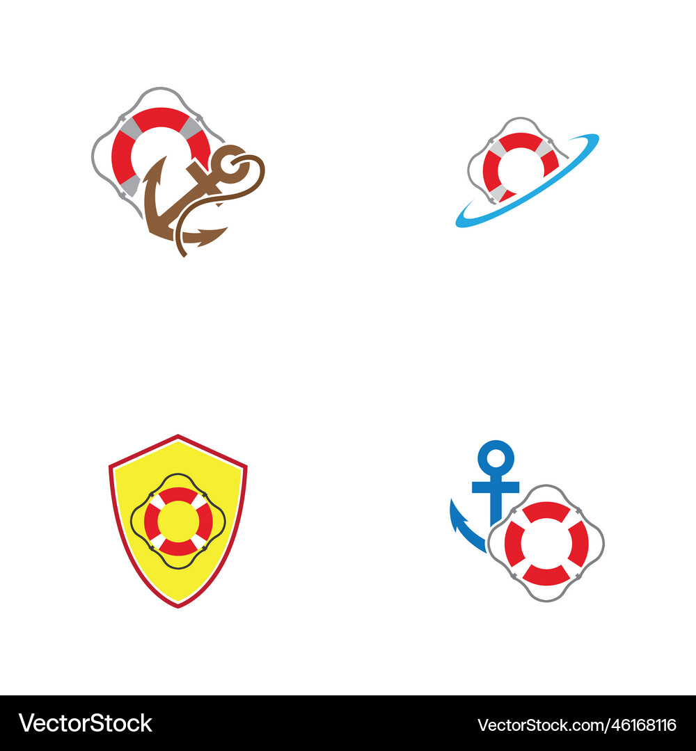 Lifebuoy logosymbol amp icon template Royalty Free Vector