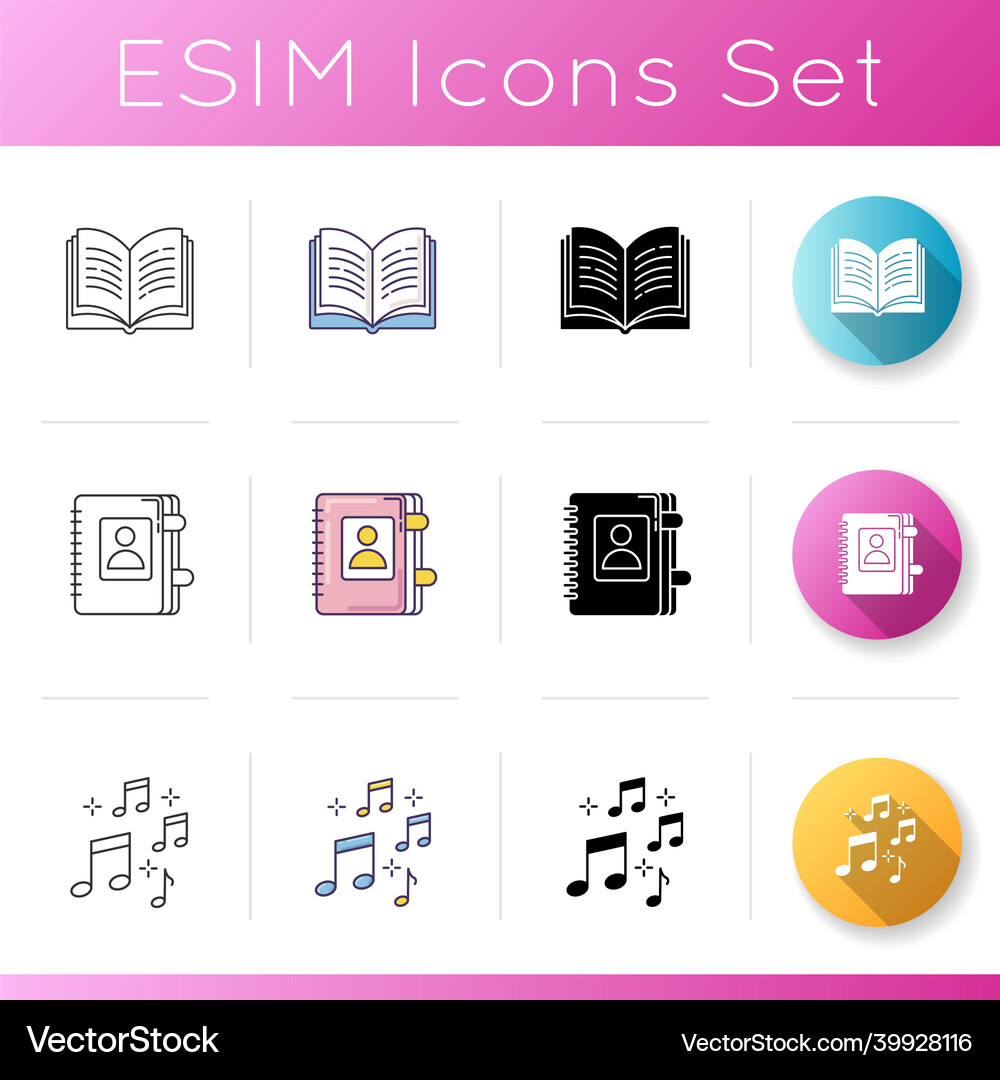Lifestyle icons set study from book personal Vector Image