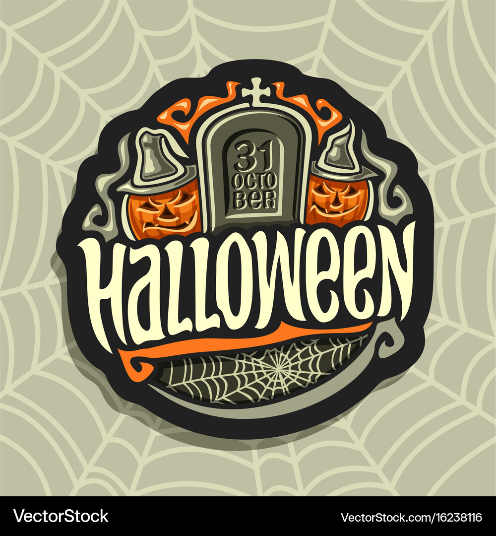Logo on halloween holiday theme Royalty Free Vector Image