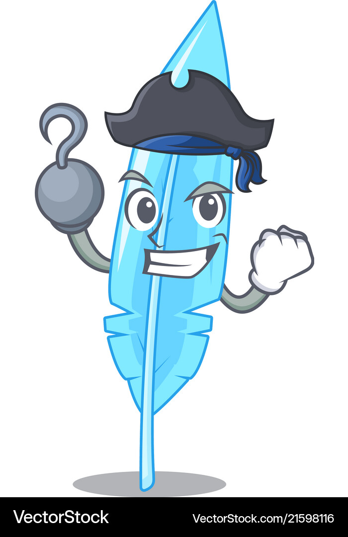 Pirate feather character cartoon style Royalty Free Vector