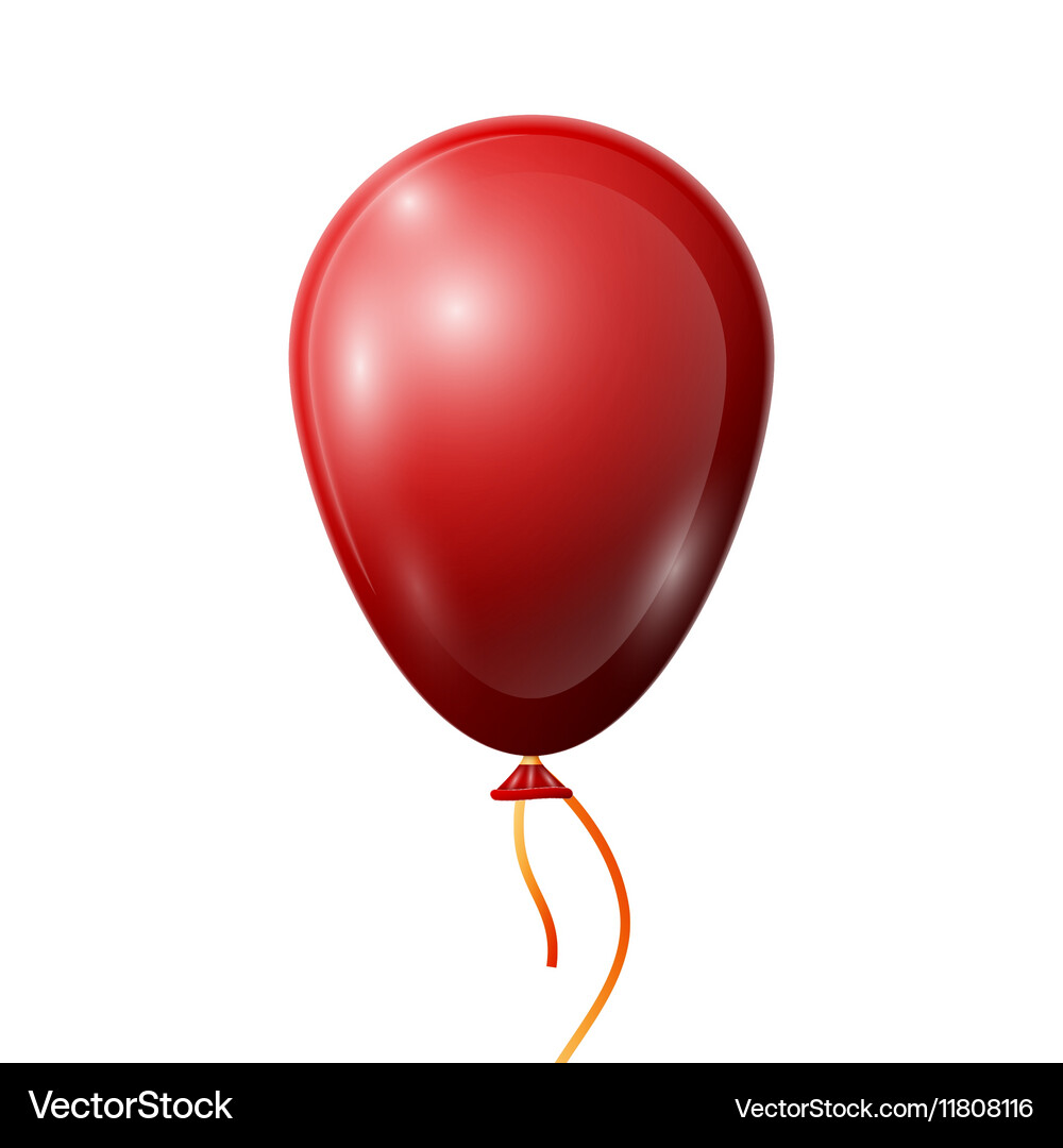 Realistic red balloon with ribbon isolated Vector Image