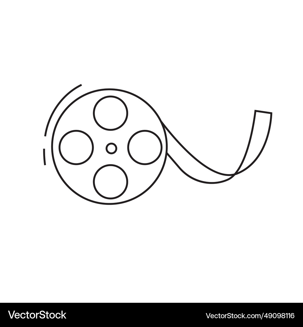 Reel with film strip Royalty Free Vector Image