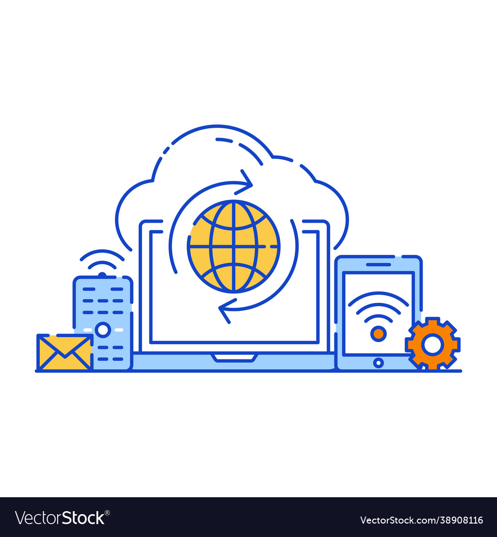 Remote access Royalty Free Vector Image - VectorStock
