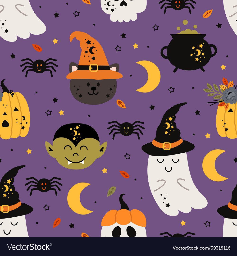 Seamless pattern with magic elements Royalty Free Vector