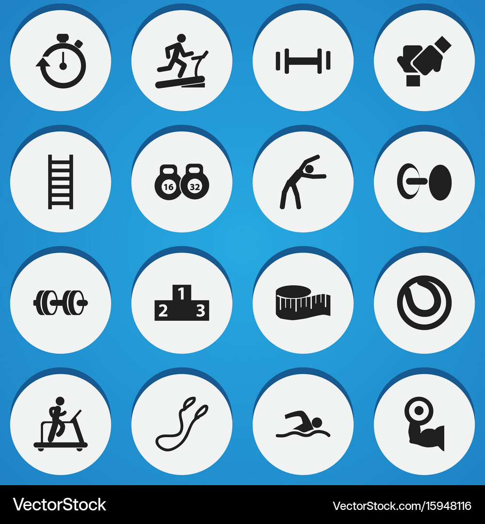 Set 16 editable healthy icons includes symbols Vector Image
